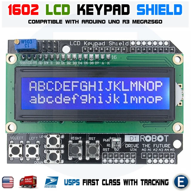 1602 LCD BOARD Keypad Shield Blue Backlight Arduino UNO Mega2560 ...