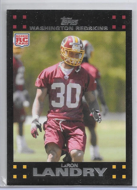 2007 LARON LANDRY Rookie Topps Football Card #385 Washington Commanders ...