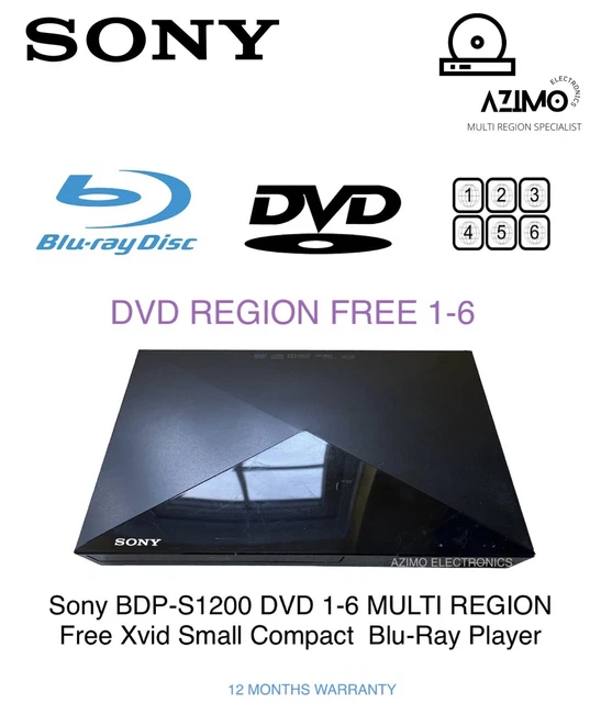 SONY BDP-S1200 DVD 1-6 MULTI REGION Free Xvid Small Compact Blu-Ray ... SONY BDP-S1200 DVD 1-6 MULTI REGION Free Xvid Small Compact Blu-Ray ...