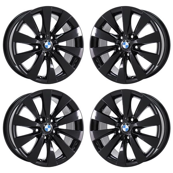 17& BMW 320I GLOSS BLACK EXCHANGE WHEELS RIMS FACTORY OEM 71537 2014 ...