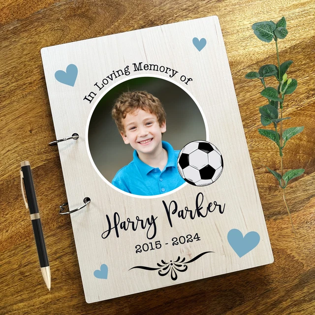 FOOTBALL PHOTO CHILDRENS Sympathy In Loving Memory Funeral Condolence ...