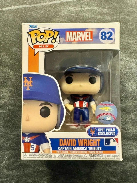DAVID WRIGHT CAPTAIN America Funko Pop! MLB #82 New York Mets Marvel ...