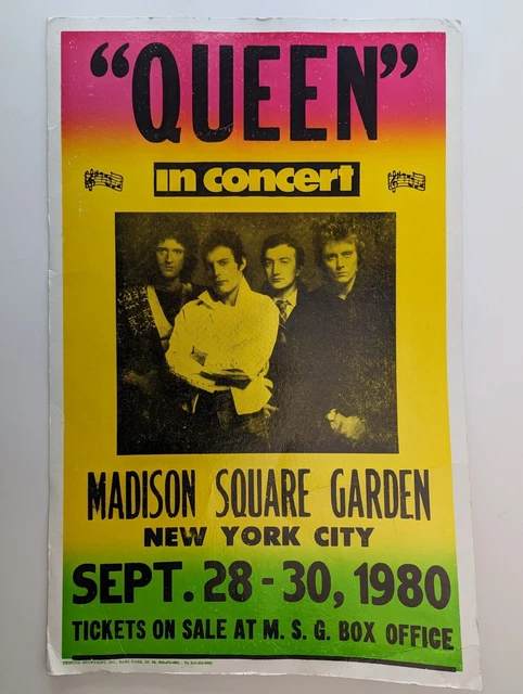 VINTAGE TRIBUNE SHOWPRINT Poster Queen In Concert Madison Square New ...