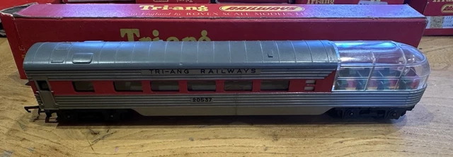 TRI-ANG RAILWAYS TRANSCONTINENTAL Observation Coach Silver/Red OO/Ho ...