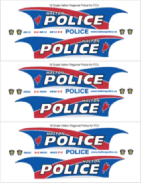 1/18 SCALE HALTON Regional Police Decals - For Motormax Crown Victoria ...
