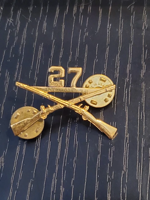 WWII US ARMY 27th Infantry Officer Collar Pin Insignia L@@L!!! $10.97 ...