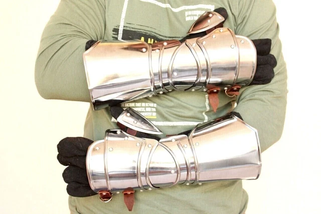 MEDIEVAL KNIGHT LARP Historical Gothic SCA Gauntlets Armor Gloves gift ...