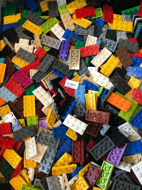LEGO ONE HUNDRED Building Bricks 4x2x1 Flat Plate X 50 in ASSORTED ...