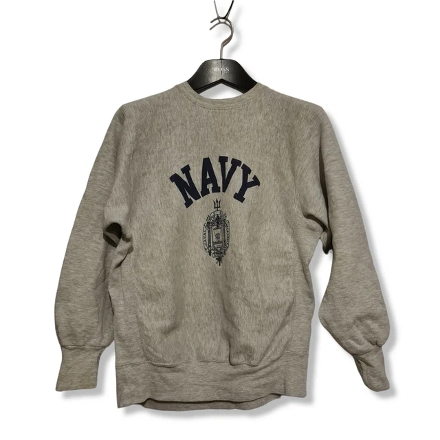 MVP VINTAGE 80'S U.S. Navy USN Scientia Emblem Navy Hoodie Grey Made in ...