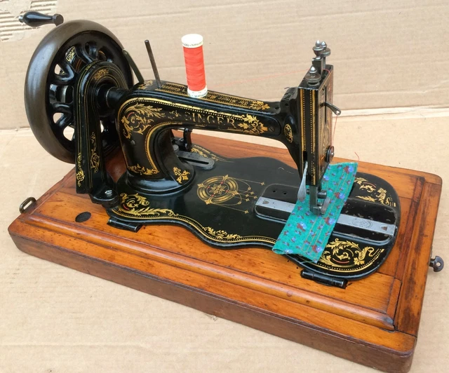 FIDDLE BASE SINGER 12k Antique Hand Crank Sewing Machine without case £ ...