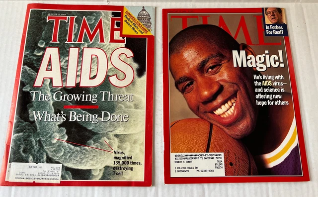 TIME MAGAZINE 1985 1996 AIDS Virus Magic Johnson Ryan White Search For ...