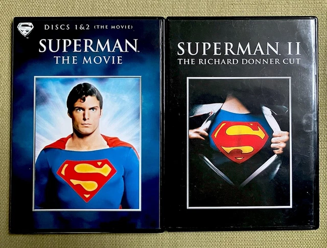 SUPERMAN I & II DVD Set Slim Cases Christopher Reeve, Richard Donner ...