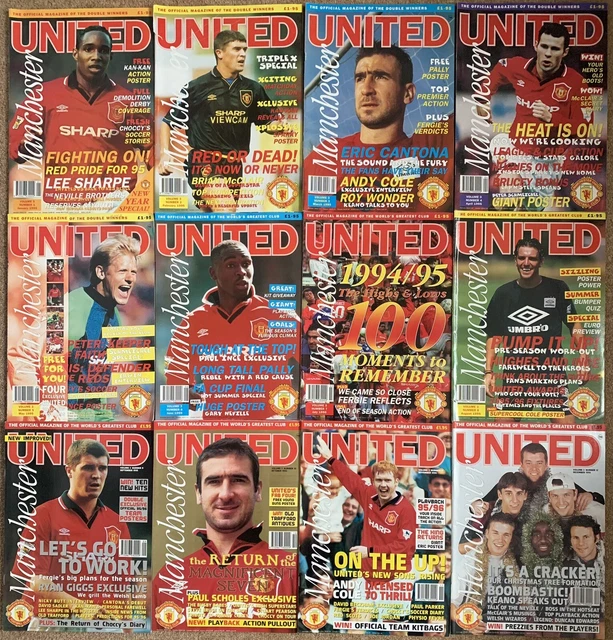 MANCHESTER UNITED FC 1995 MAGAZINE COMPLETE YEAR COLLECTION Memorabilia ...
