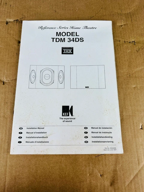 KEF TDM 34DS Reference Series Home Theatre Installation Manual #002 £10 ...