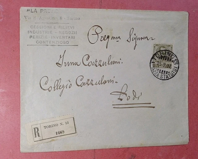 1917 REGNO D'ITALIA Raccomandata Da Torino A Lodi. EUR 5,10 - PicClick IT