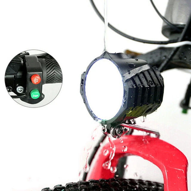 FRONT HEADLIGHT WITH For Horn 36V Light 48V Electric Bike Flashlight ...