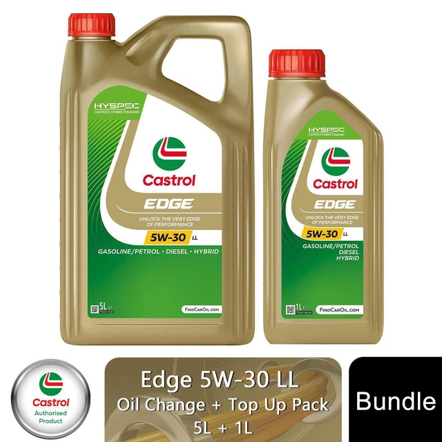 CASTROL EDGE 5W-30 LL Oil Change + Top up Pack, 5L + 1L £44.19 ...