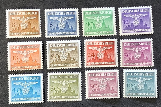 WW2 WWII NAZI Germany German Third Reich EAGLES MNH stamp set POLAND ...