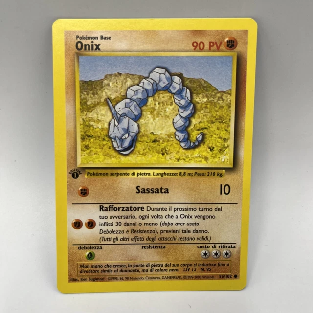 PAPIER POKEMON ONIX Commun Première Édition (It) 56-102 Set Base Fv EUR ...