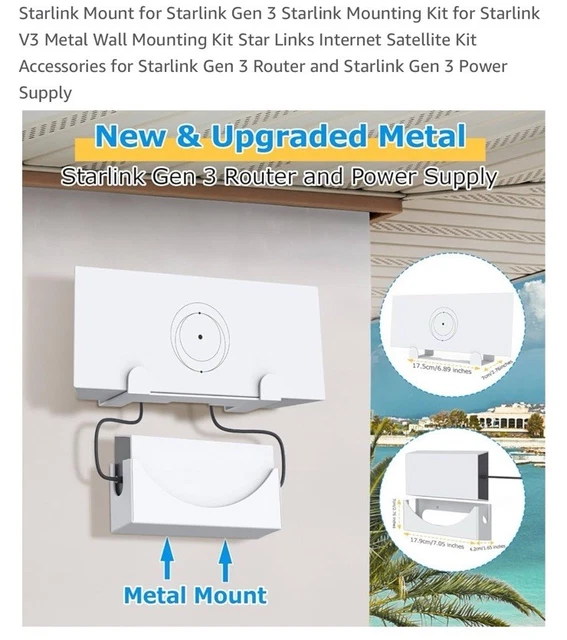 STARLINK GEN 3 Mount Starlink V3 Router Wall Mount and Power Supply ...
