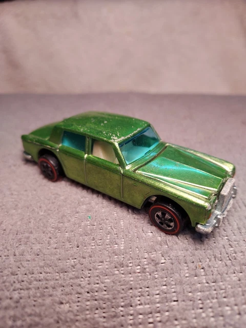 VINTAGE ROLLS ROYCE Silver Shadow 1969 Mattel Hot Wheels Redline Lime ...