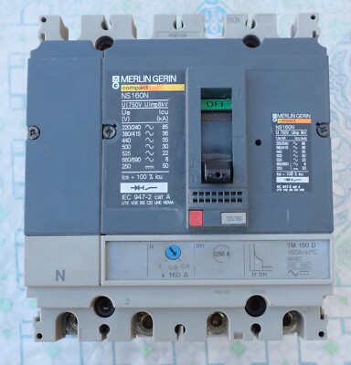 MERLIN GERIN COMPACT circuit breaker ns160n tm160d 160a 4p (ref. e) £ ...