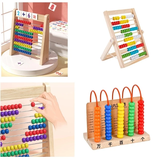 KINDERGARTEN ABACUS TOY Preschool Sliding Beads Number Calculate Toy ...
