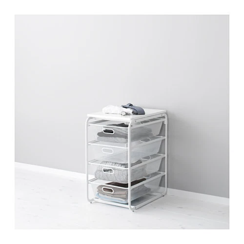 USEFUL IKEA ALGOT Frame/4 mesh baskets/top shelf, white 41x60x75 cm £75 ...