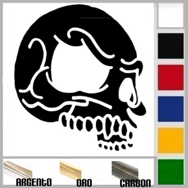 ADESIVO STICKER SKULL SKULLING teschio prespaziato, auto,moto,casco ...
