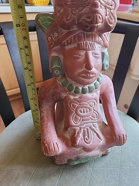 MAYAN AZTEC INCA Large Figurine Terracotta Clay Pottery Ceramic Vintage ...