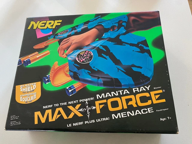 RARE KENNER NERF Max Force Menace Aqua Manta Ray Blaster With Box ...
