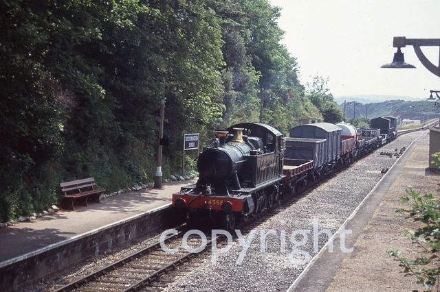 ORIGINAL STEAM RAILWAY 35mm Slide ex GWR 4555 Goodrington Sands Halt ...