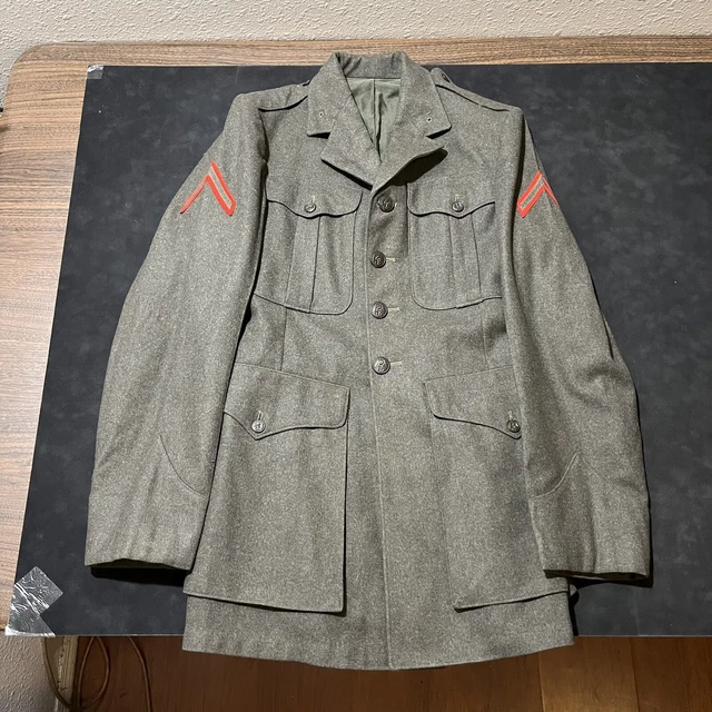 WW2 JACKET US USMC Marines Deck Coat Vintage 1944 World War II Named ...