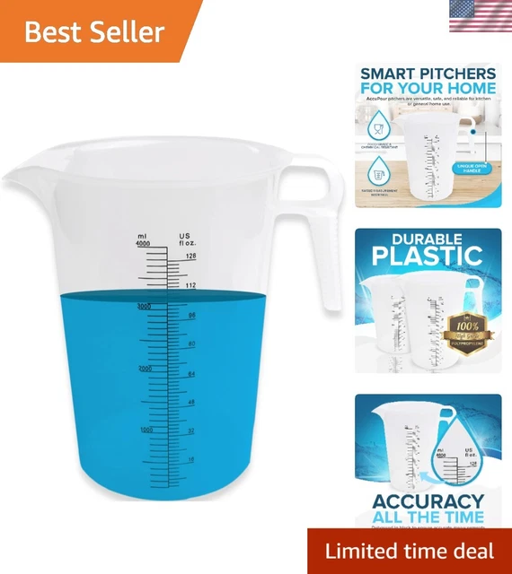 CLEAR 1 GALLON Measuring Pitcher with Easy-To-Read Marks for Precise ...