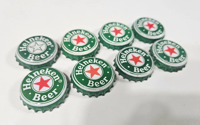 8 WORLD BEER Caps BOTTLE CROWN Vintage Heineken "Different ...