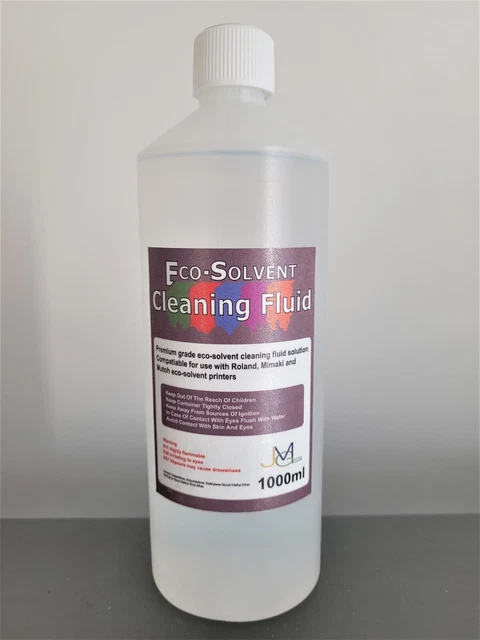 1L ECO SOLVENT Printer Cleaning Fluid remove dried ink easy ...