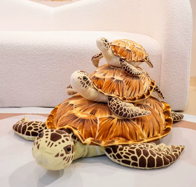 35-90CM SEA TURTLE realistic turtle patterns Plush Tortoise Soft Kids ...