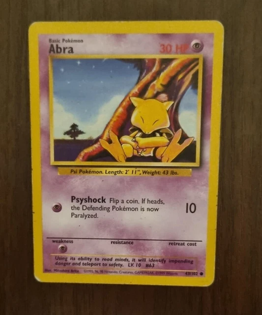 POKÉMON TCG ABRA Base Set 43/102 Regular Unlimited Common £2.00 ...