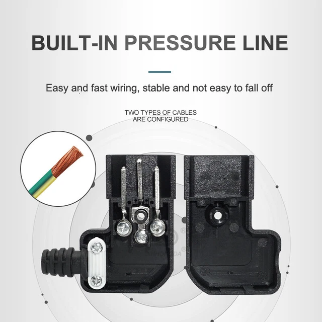 POWER PLUG C13 Left Angle Horizontal Connector 125V-250V 10A C13 90 ...