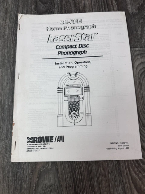 ROWE / AMI Model CD-RNH Jukebox Installation Operating And Programming ...