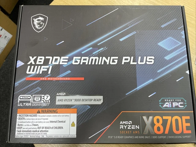BRAND NEW SEALED MSI X870E GAMING PLUS WIFI, AMD X870E Motherboard £249 ...