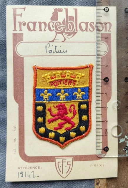FRANCE-BLASON - INSIGNE Badge Ecusson - Tissu Brodé - Armoiries POITIERS EUR 5,00 - PicClick FR