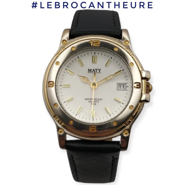 MATY 36MM 1990S Calibre Quartz Miyota LEBROCANTHEURE MONTRE VINTAGE ...