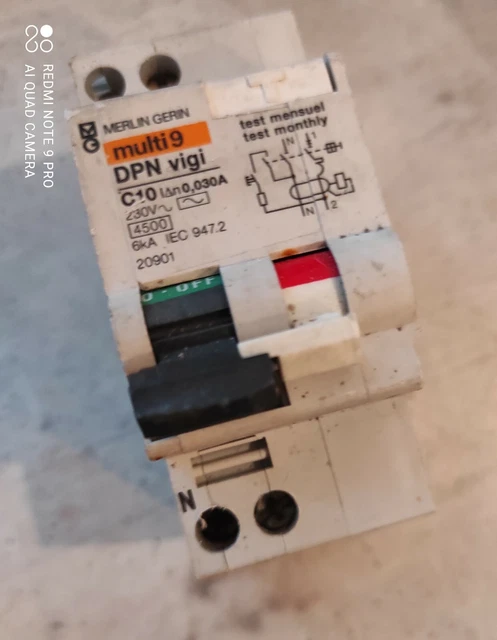 DISJONCTEUR DPN VIGI - C10A - 30mA Merlin Gerin 20901 Multi9 10 Ampères EUR 15,00 - PicClick FR