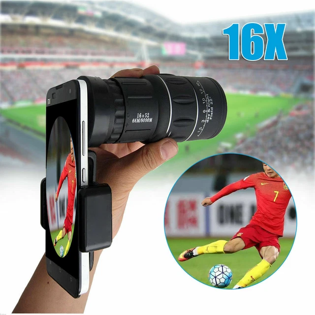 16X52 MONOCULAR TELESCOPE Lens Camera HD Scope Hunting Cell Phone ...