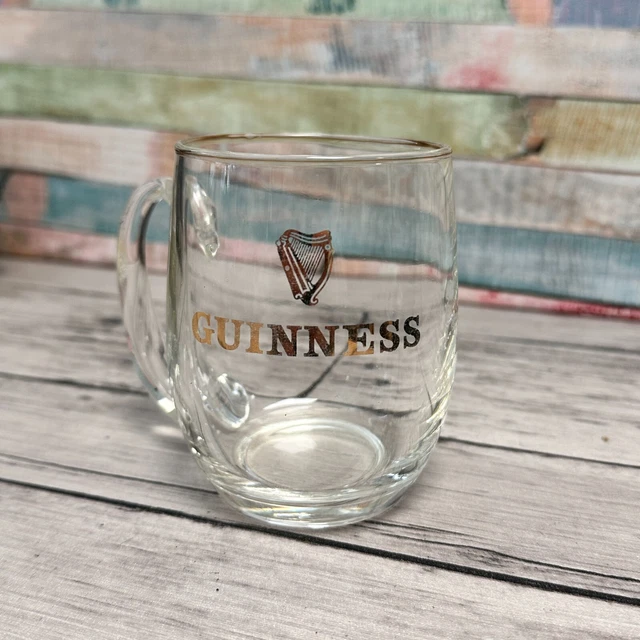 VINTAGE GUINNESS 1965 Half Pint Glass Crown Date Stamped Hand Blown £29 ...