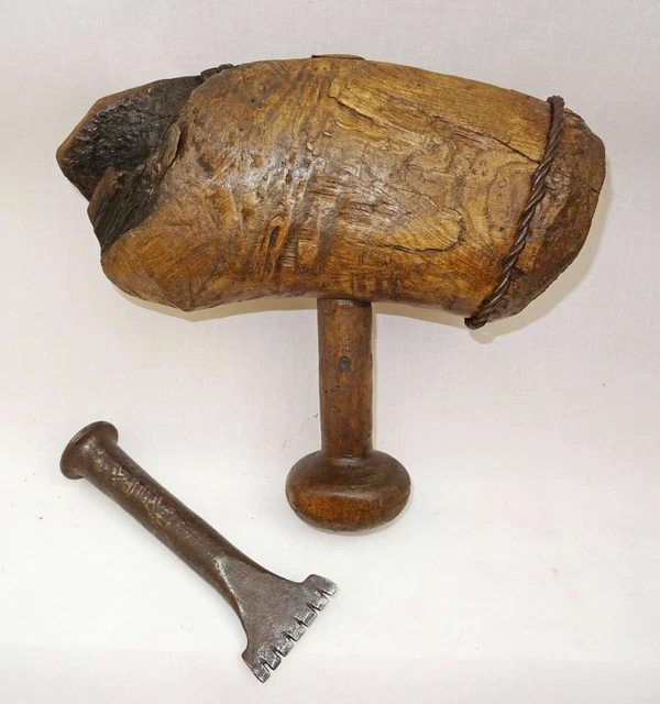 ANTIQUE MAILLET DE tailleur de pierre et son burin EUR 135,00 - PicClick FR