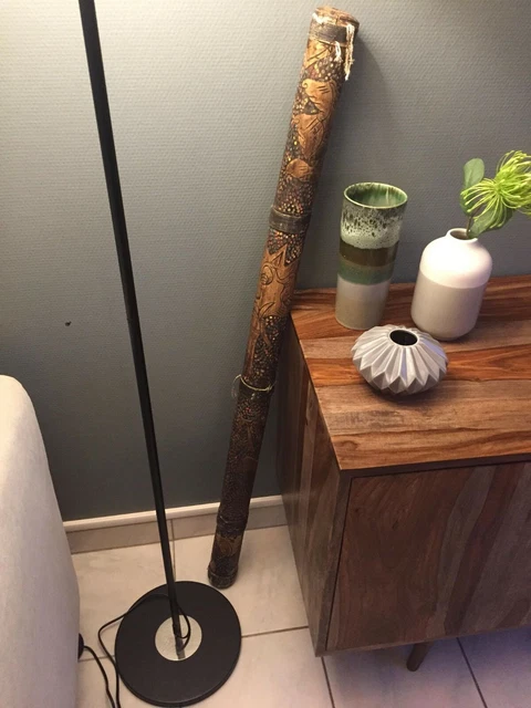 ANCIEN INSTRUMENT MUSIQUE aborigène 1950 porte voie baton de pluie EUR ...