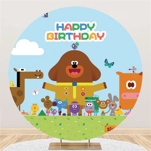 ROUND HEY DUGGEE Backdrop Kids Birthday Party Circle Photo Background ...