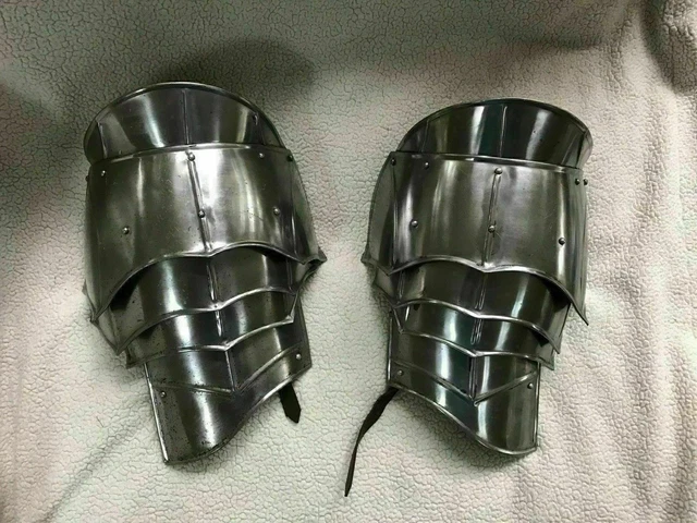 MEDIEVAL LARP KNIGHT armor steel Pair Of Pauldrons £103.33 - PicClick UK